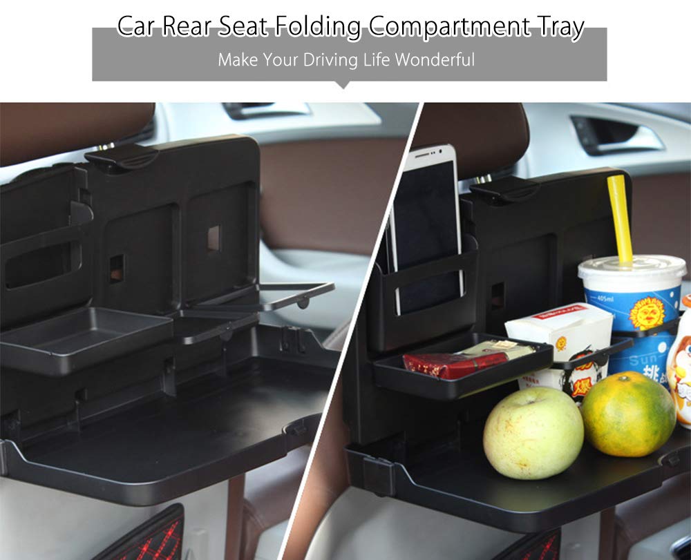 Vehicle Multi-function Foldable Tray Back Seat Table Drink Food Cup Ho ...