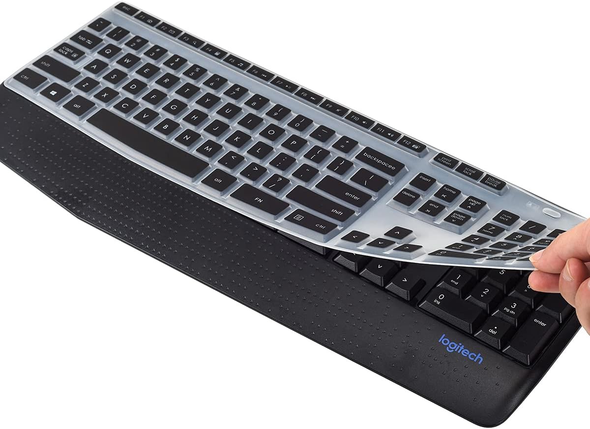 Silicone Keyboard Skin Cover for Logitech MK345 Wireless Keyboard (Bla ...