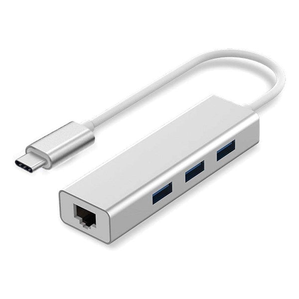Type-C USB C to LAN Adapter with 3.0 USB HUB 3 Port RJ45 Gigabit Ether ...